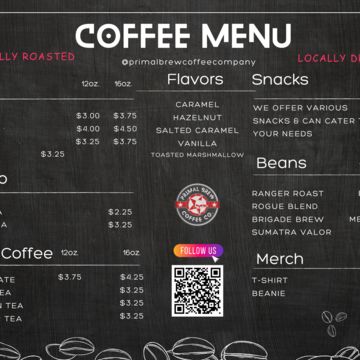 Best Food Trucks | Primal Brew Coffee Co. - menu