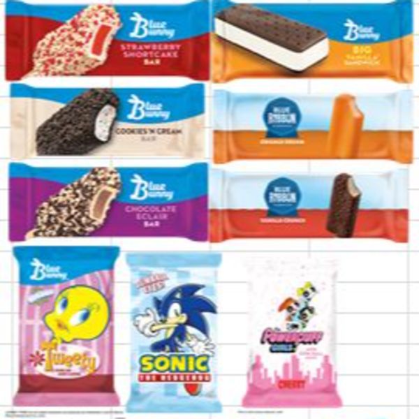 Ice Cream Truck Menu Blue Bunny